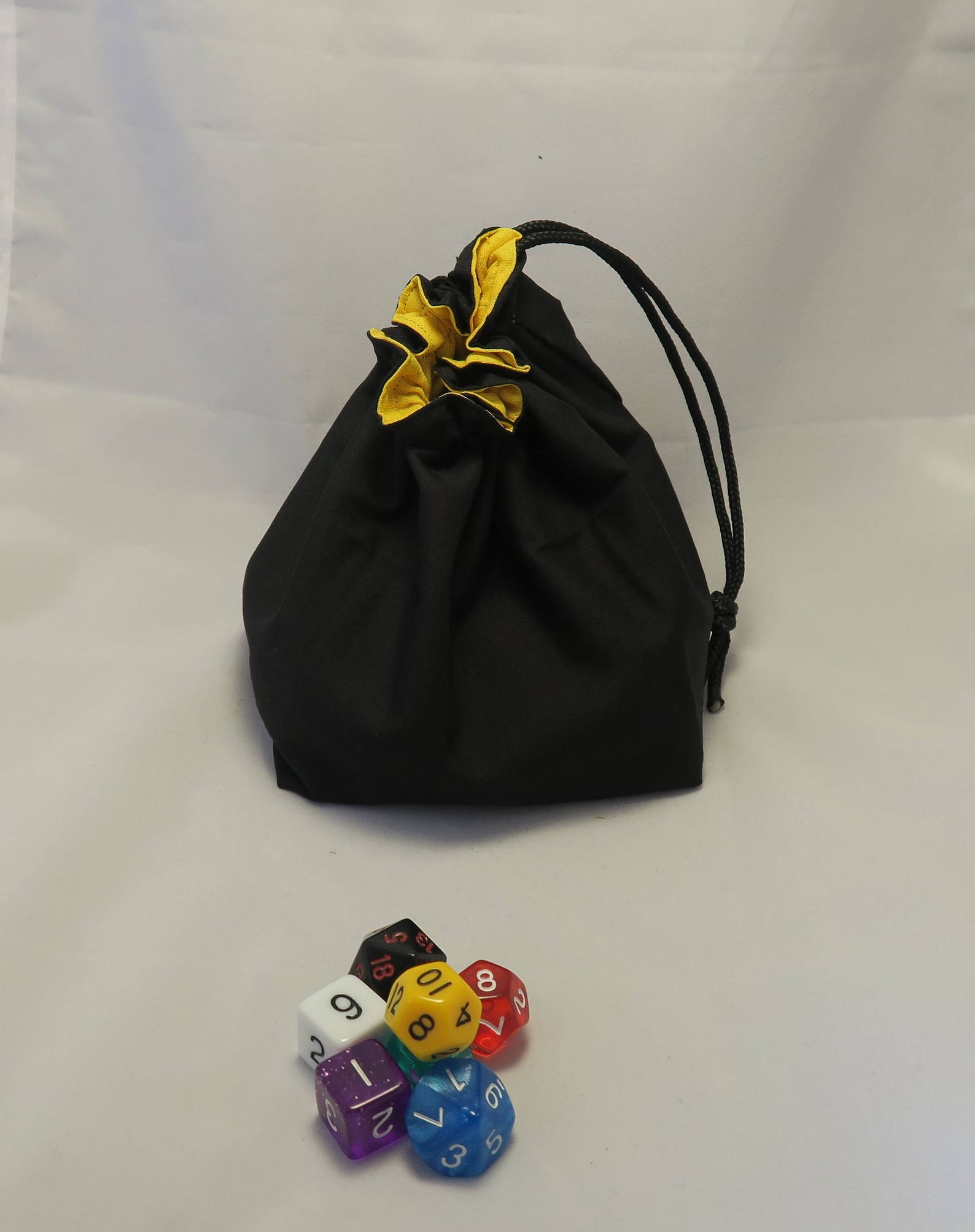 Large Dice Bag - Tile Pouch - Game Bag - Yellow and Black ...