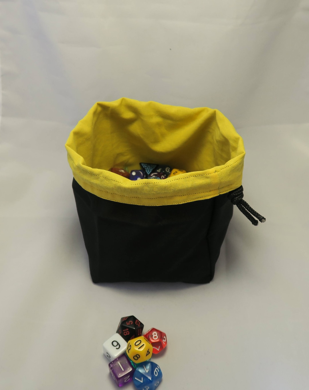Large Dice Bag - Tile Pouch - Game Bag - Yellow and Black ...