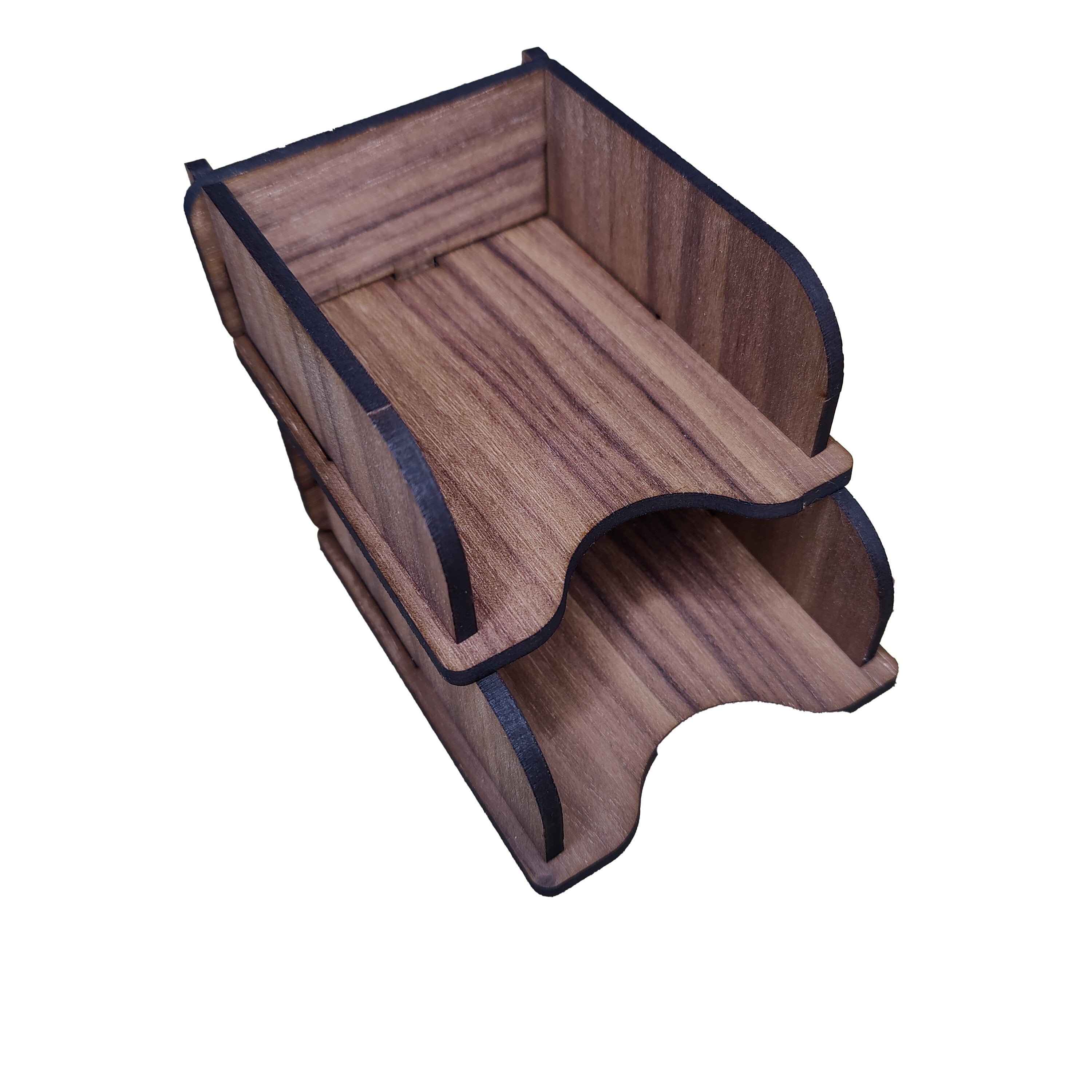 Walnut Wooden Deck Organiser Draw/Discard Box in Two Sizes | Etsy