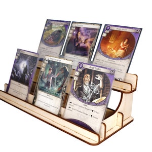 Two Tier Board Game Card Holder, Tabletop Gaming Card Rail, Wooden ...