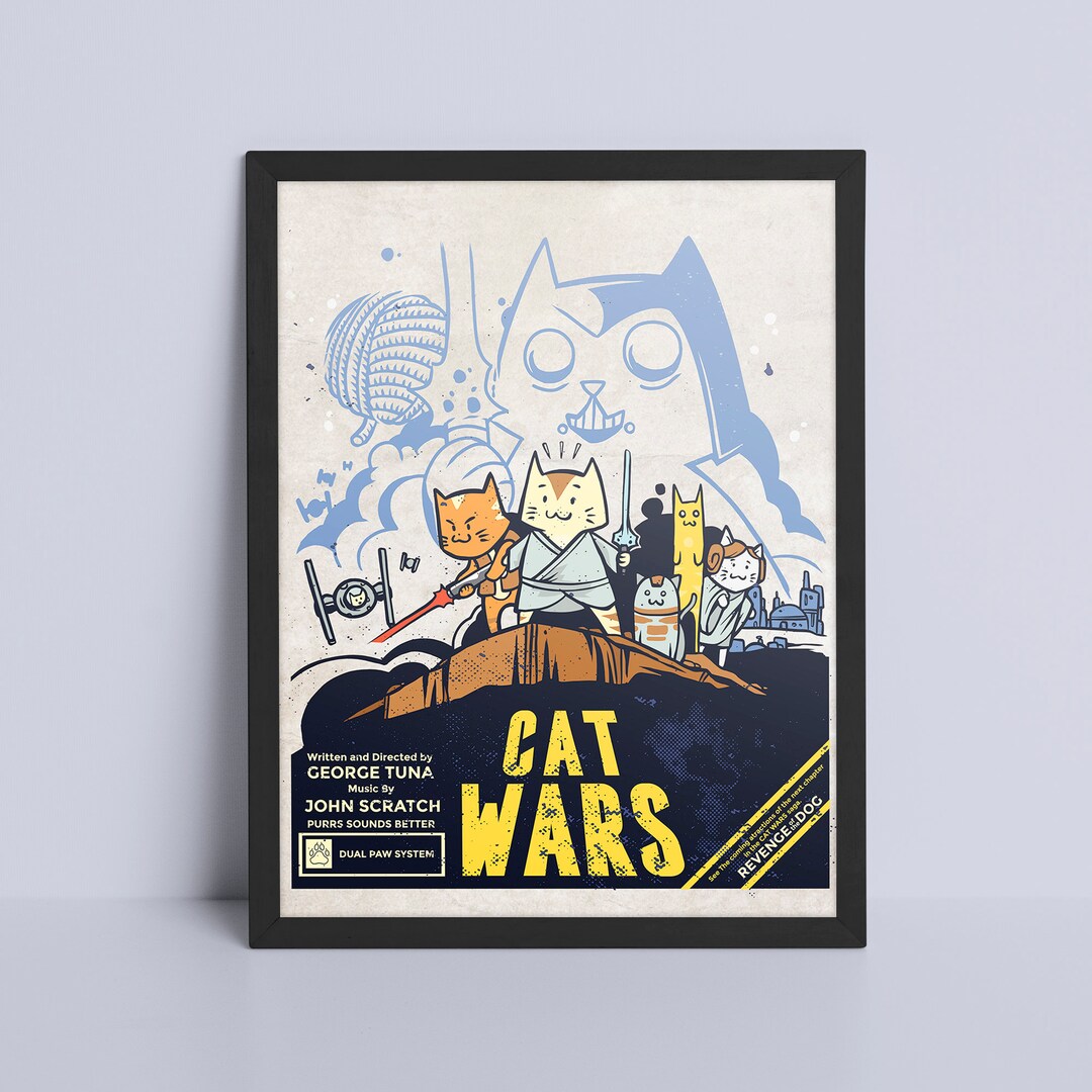 Cat Wars Art Print: Star Wars Parody Poster, Gamer Gift - Etsy