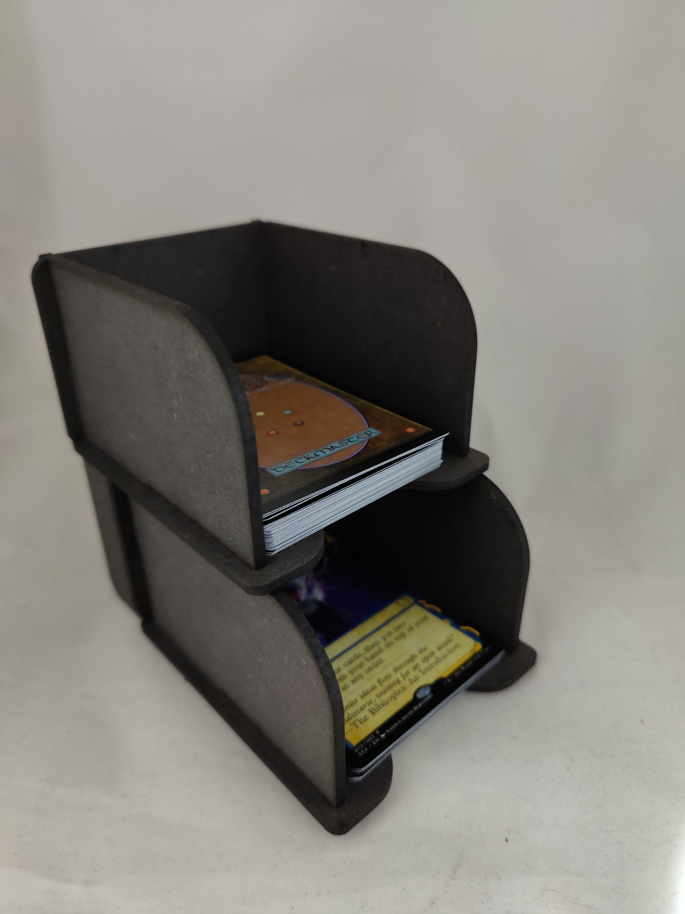 Black Wooden Deck Organiser Draw/discard Box in Two Sizes - Etsy