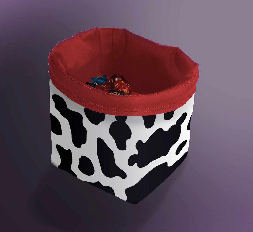 Cow Print Dice Bag, Cow Patterned Storage Bag, Animal Print Bag of ...