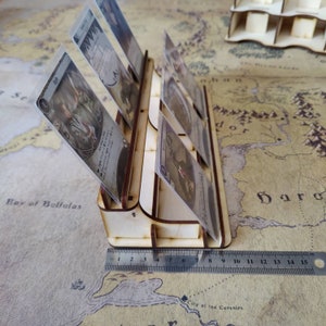 Two Tier Board Game Card Holder, Tabletop Gaming Card Rail, Wooden ...