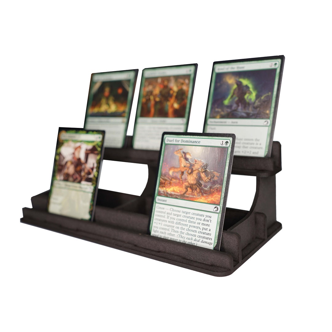 Two Tier Board Game Card Holder, Tabletop Gaming Card Rail, Wooden ...