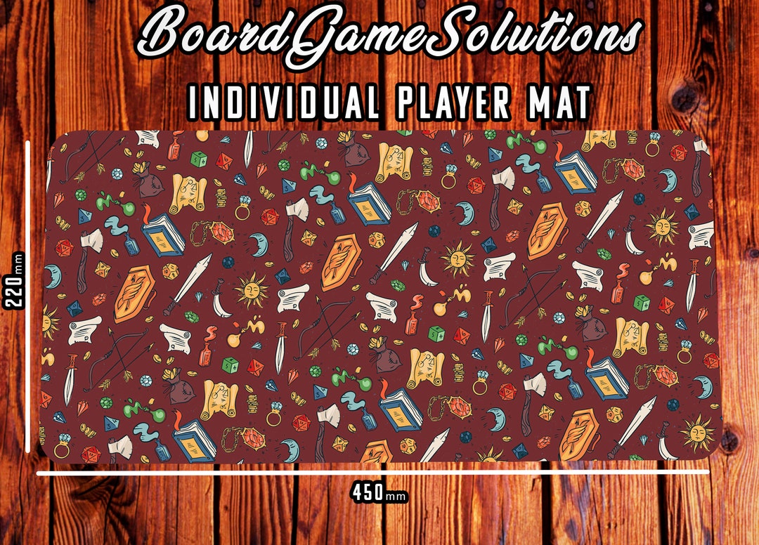 D&D Patterned Playmat, RPG Elements Printed Neoprene Card Table Mat for ...