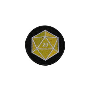 D20 Board Game Patch, Dice D&D Iron on Patch for Tabletop Gaming, D20 ...