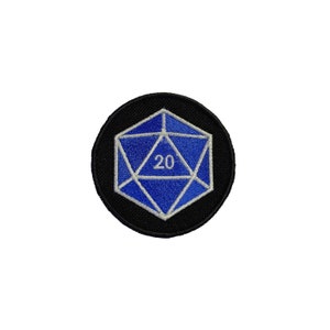 D20 Board Game Patch, Dice D&D Iron on Patch for Tabletop Gaming, D20 ...