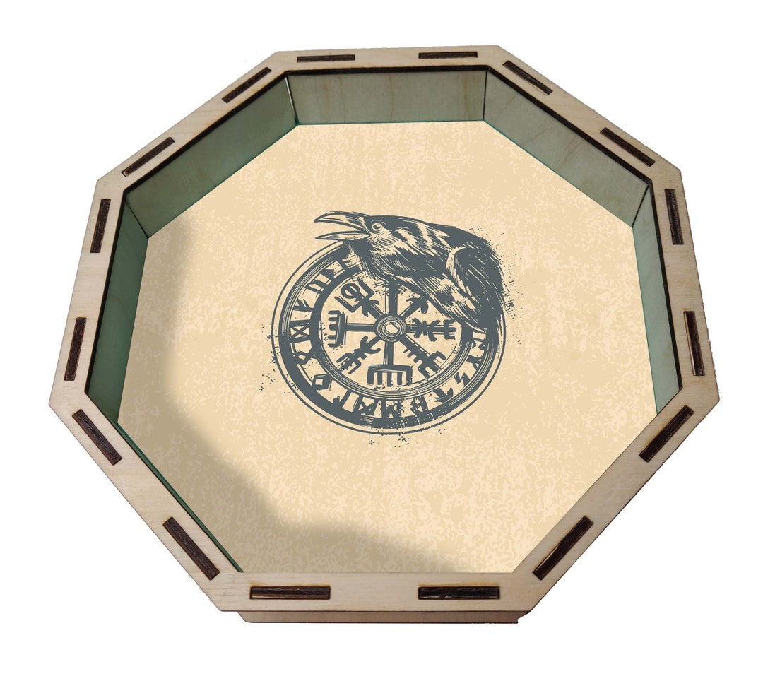 Crow and Compass Dice Tray, Tabletop Board Game Dice Rolling Tray ...