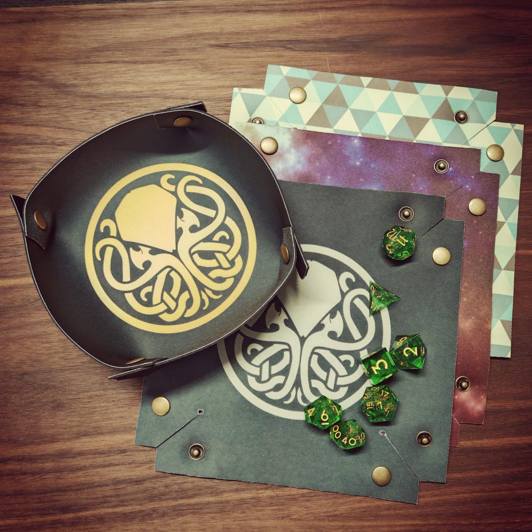 Board Gaming Folding Dice Tray, Cthulhu Roll up Collapsible Bowl ...