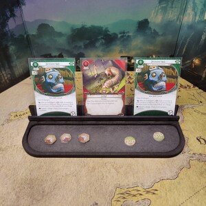 Board Game Card Holder With Tray, Black Tabletop Gaming Card Rail ...