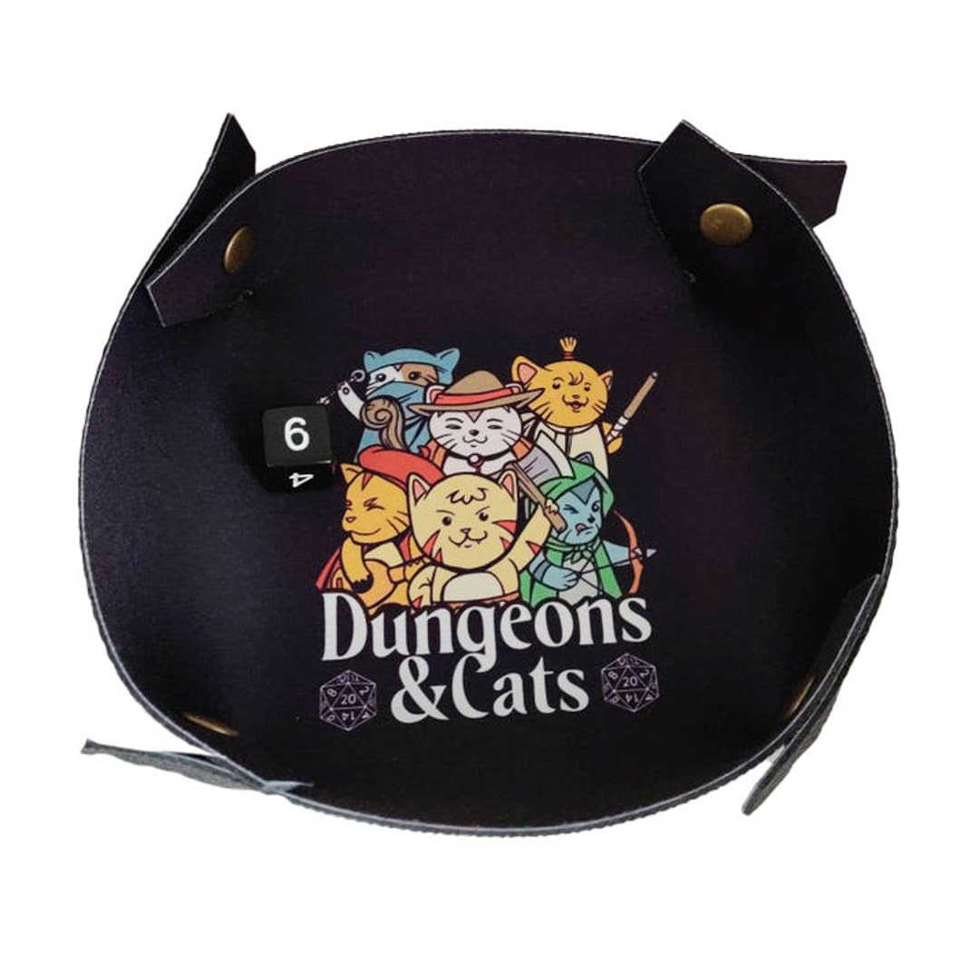 Dungeons and Cats Dice Tray, Soft Neoprene Dice Tray, Fold-able ...