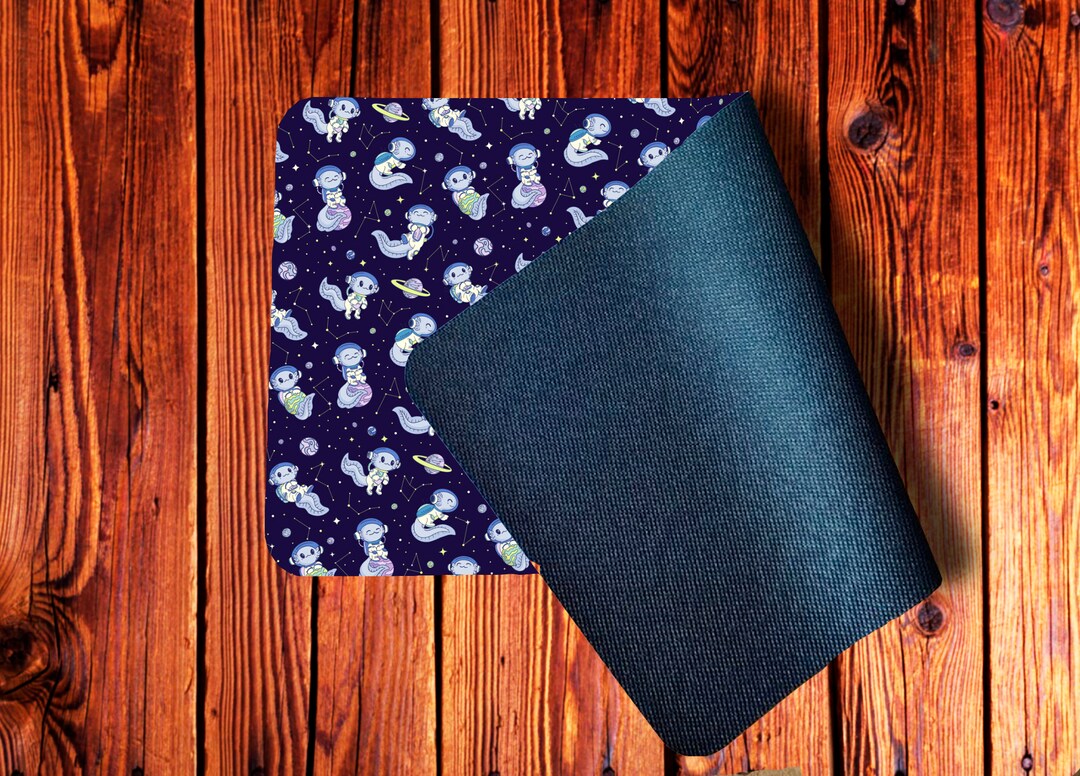 Patterned Playmat, Axolotls in Space Printed Neoprene Card Table Mat ...