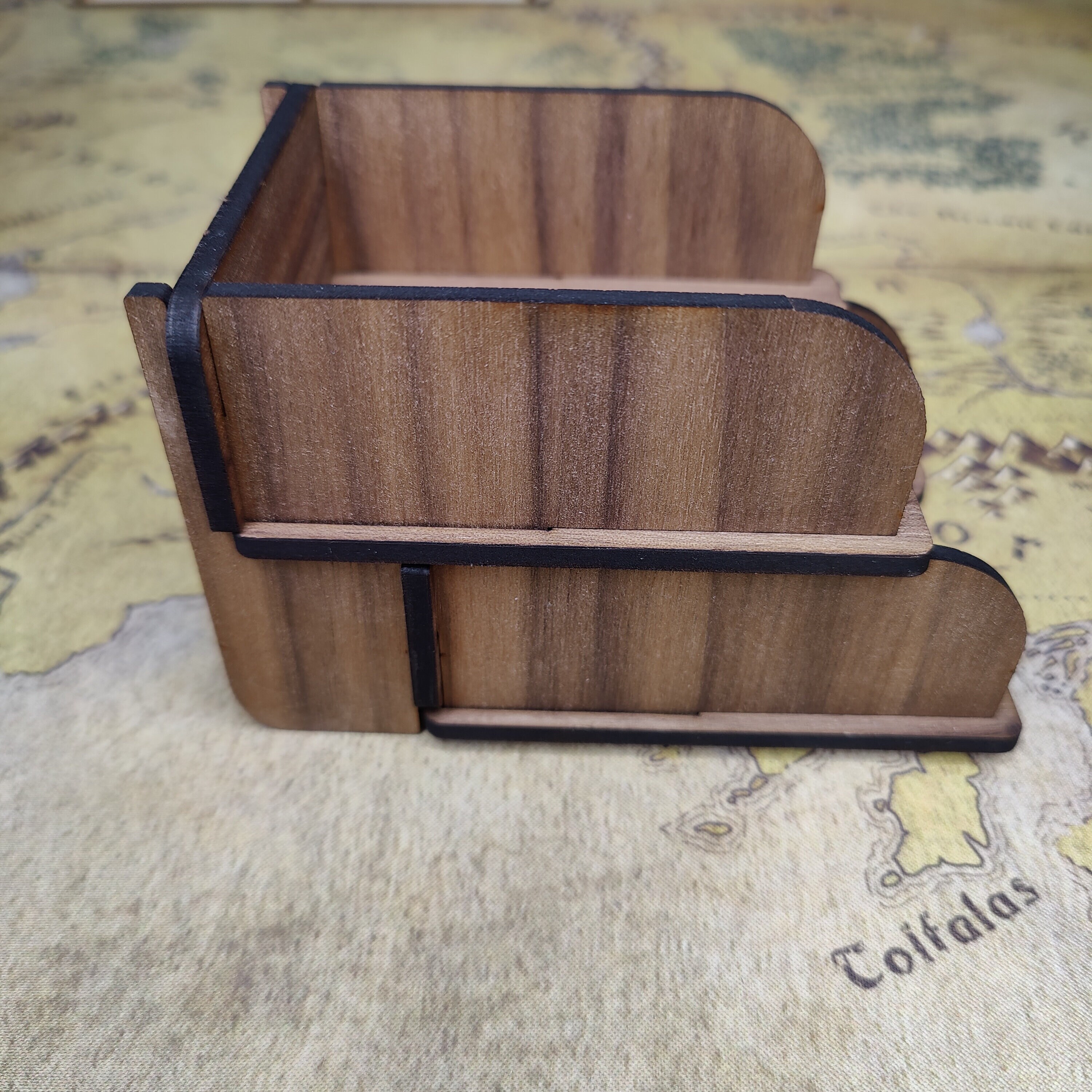 Walnut Wooden Deck Organiser Draw/discard Box in Two Sizes - Etsy UK