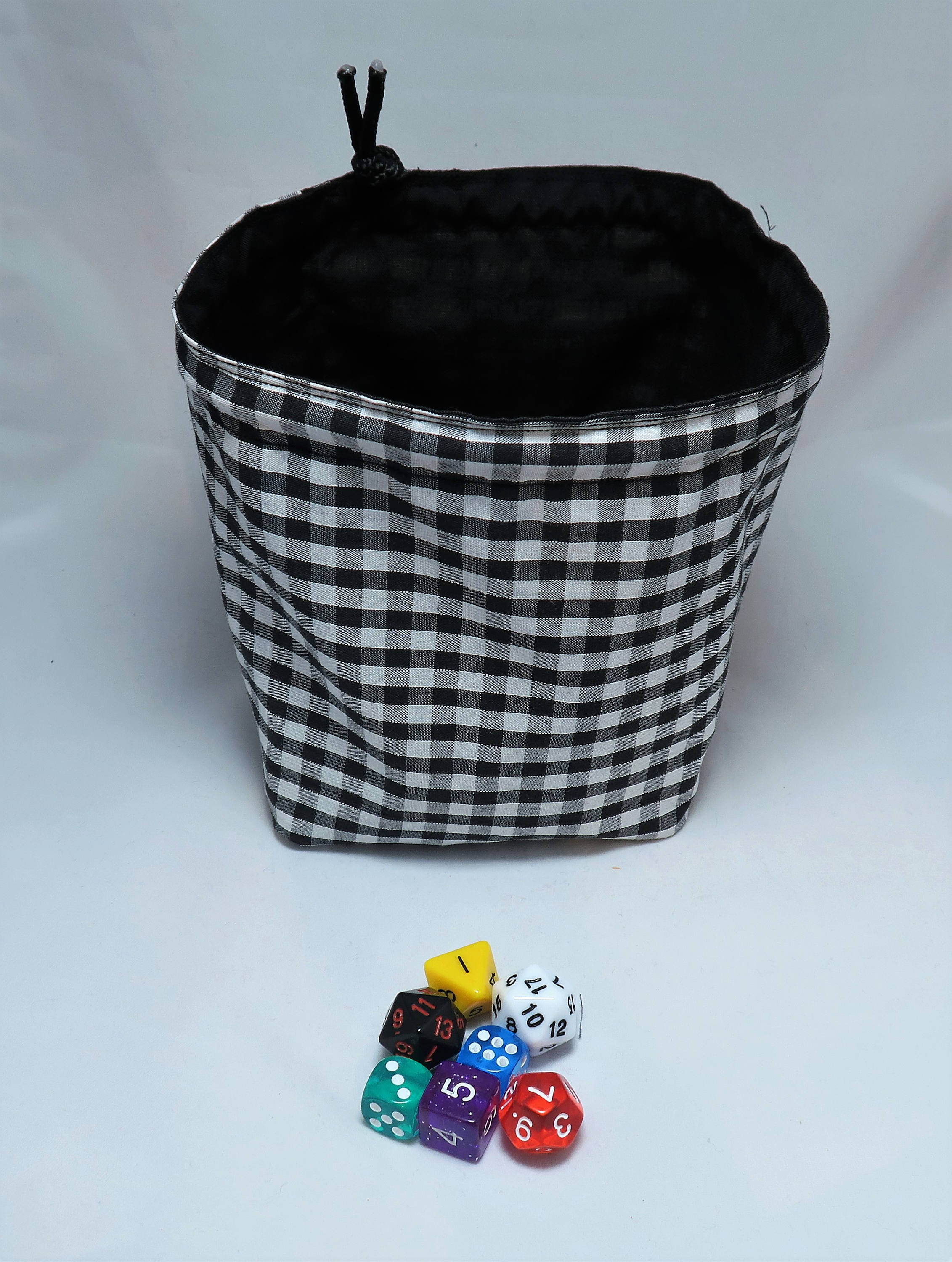 Square Black and White Check Dice Bag Freestanding D&D Bag of - Etsy UK