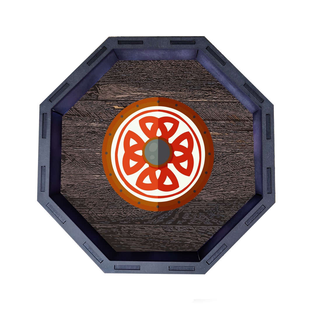 Shield Design Dice Tray: Octagon Wooden Rolling Tray for RPG - Etsy