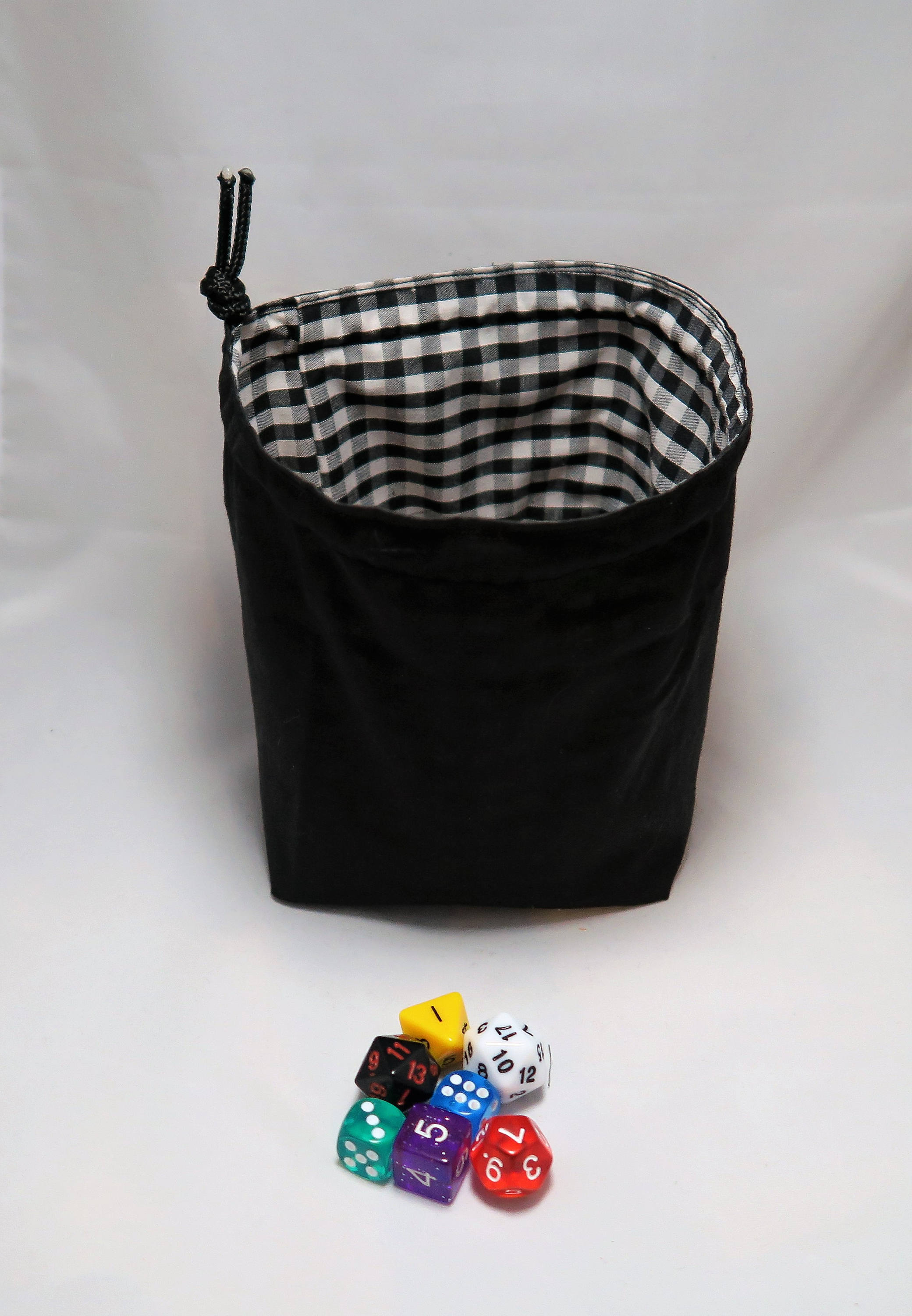 Square Black and White Check Dice Bag Freestanding D&D Bag of - Etsy UK