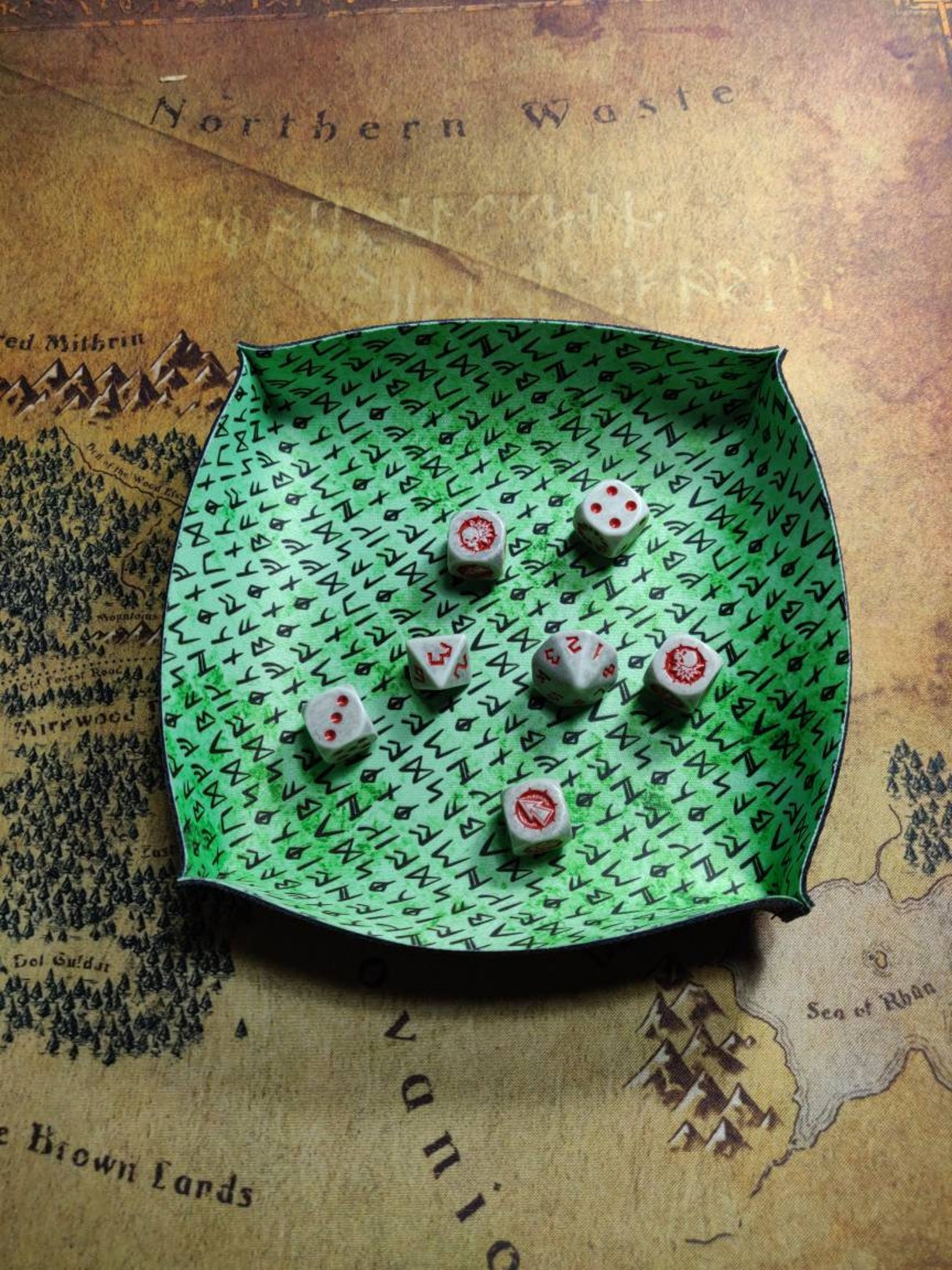 Rune Print Dice Bowl Soft Neoprene Dice Tray Rolling Bowl | Etsy