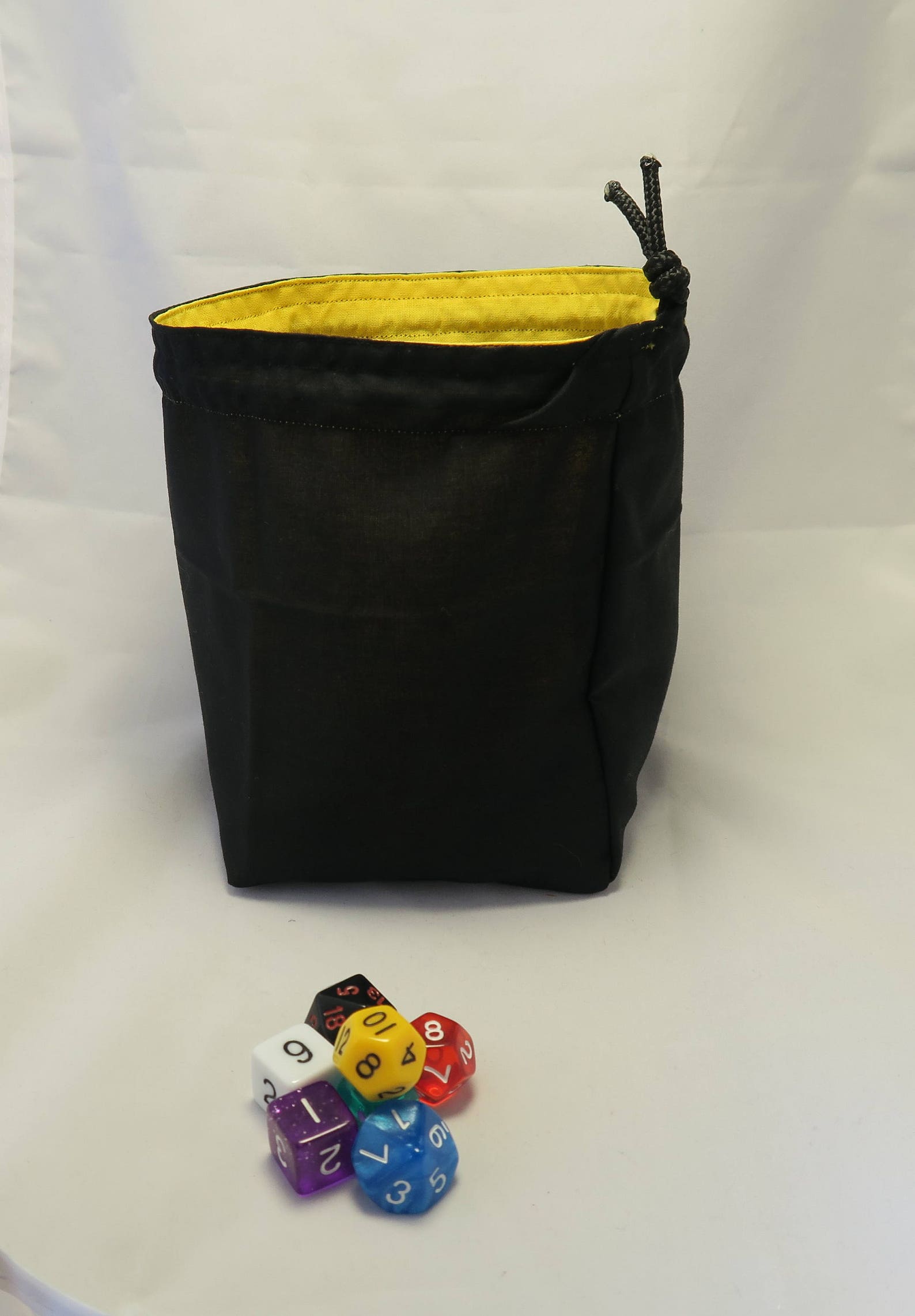 Large Dice Bag - Tile Pouch - Game Bag - Yellow and Black ...
