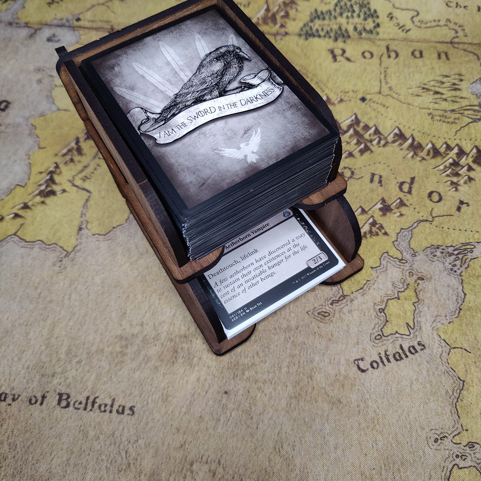 Walnut Wooden Deck Organiser Draw/discard Box in Two Sizes - Etsy UK