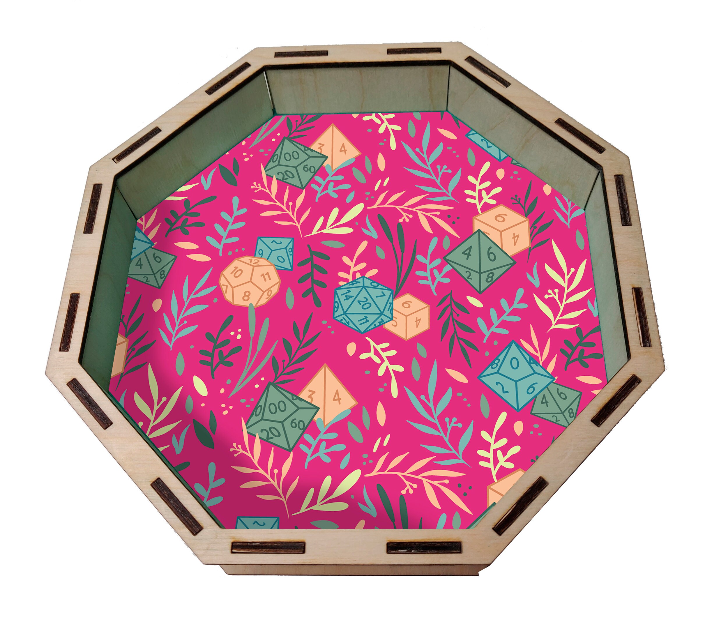 Patterned Dice Tray, Dice Patterned Large Round Wooden Dice Tray ...