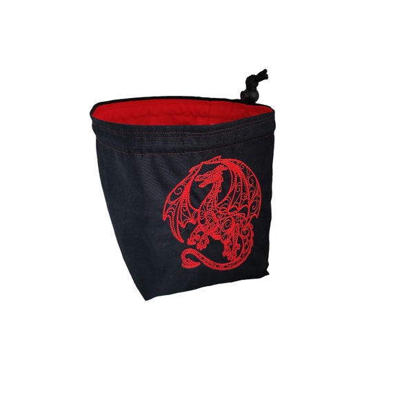 Winged Dragon Dice Bag Wyrm Tile Pouch Embroidered - Etsy