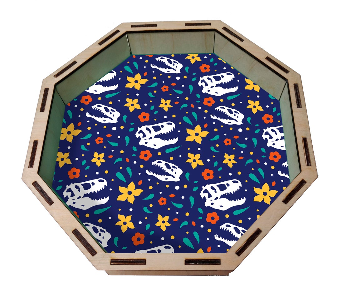 Dinosaur Fossils Dice Tray, Ash Wood Dice Tray, Large Wooden Dice Tray ...