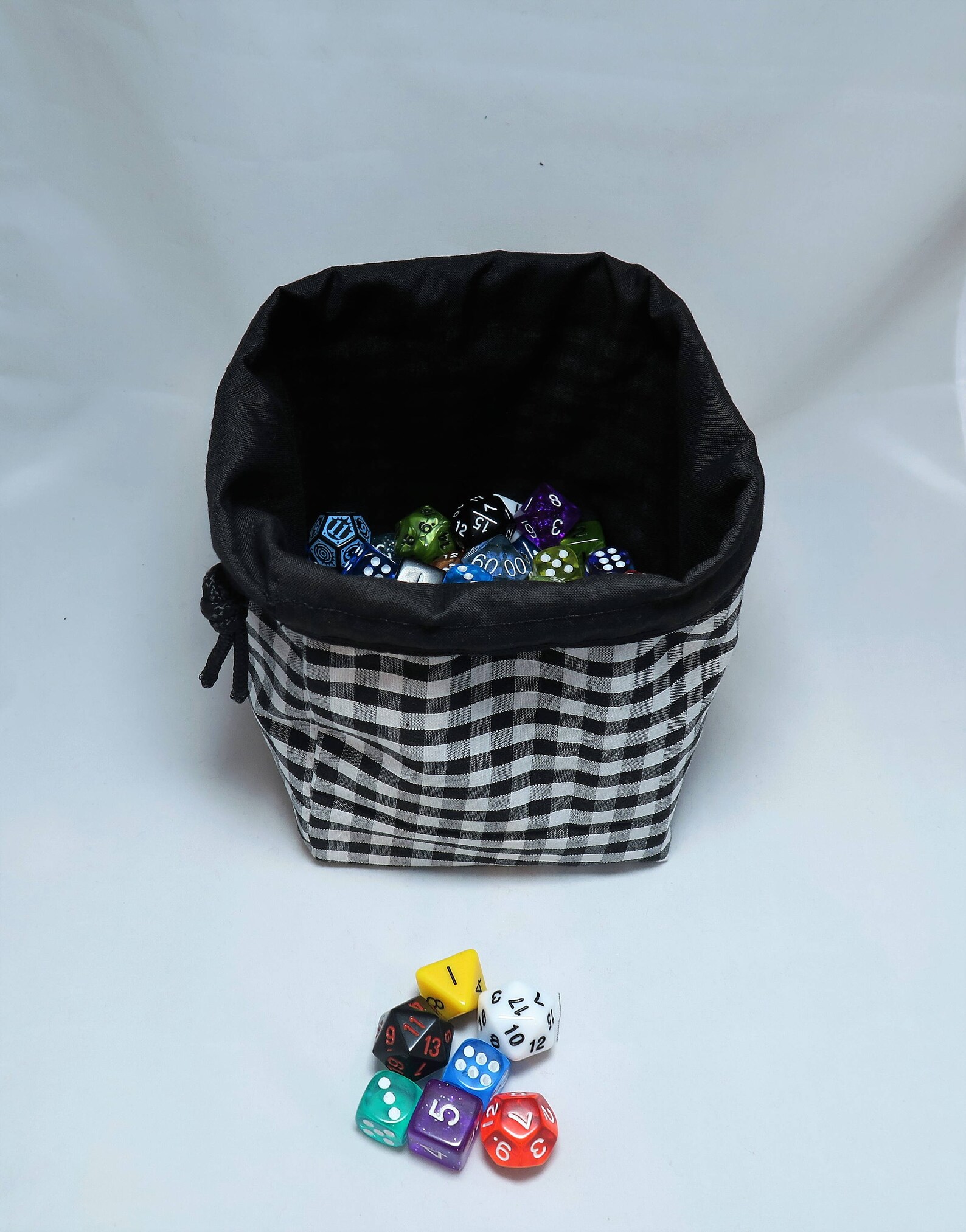 Square Black and White Check Dice Bag Freestanding D&D Bag of - Etsy UK