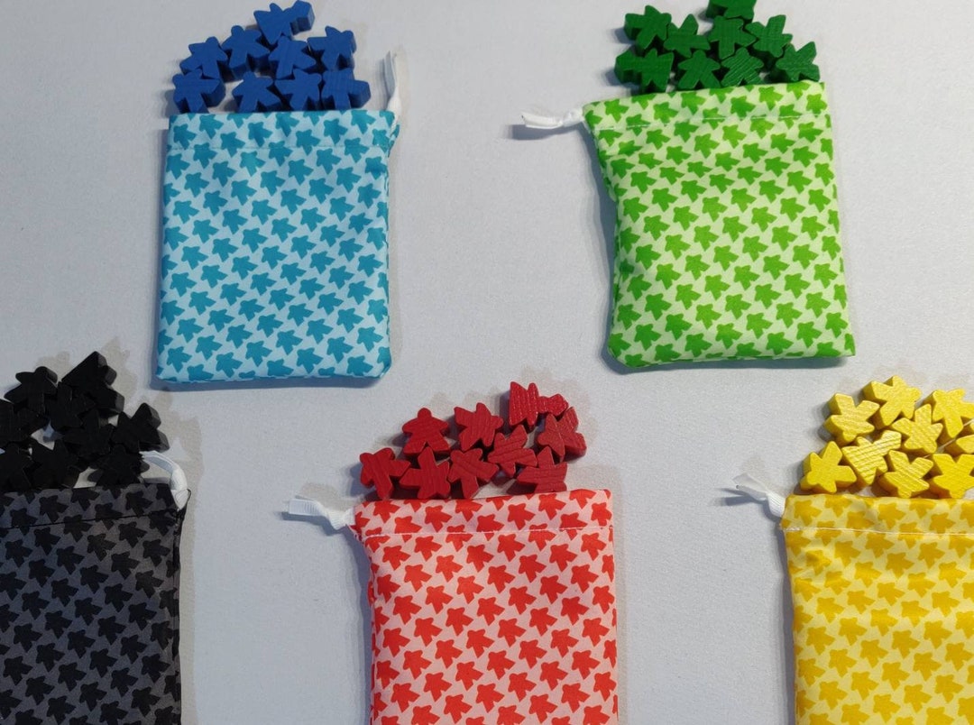 Meeple Pattern Token Bags: Board Game Storage Pouch Set of 5 - Etsy