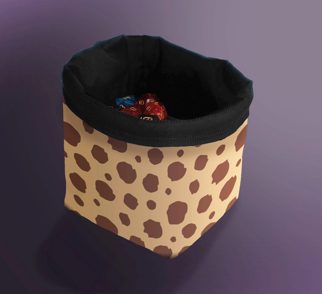 Cheetah Print Bag Animal Pattern Drawstring Pouch Stylish RPG Accessory ...