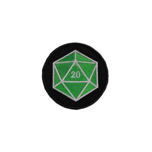 D20 Board Game Patch, Dice D&D Iron on Patch for Tabletop Gaming, D20 ...