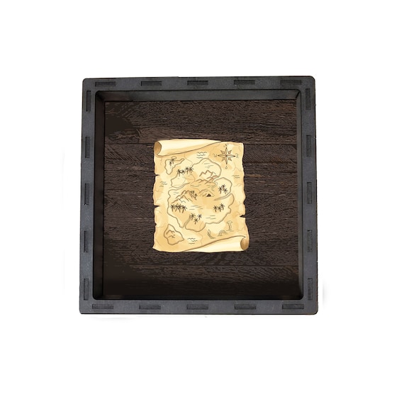 Treasure Map Dice Tray Pirate Journey Gaming Dice Box Black | Etsy