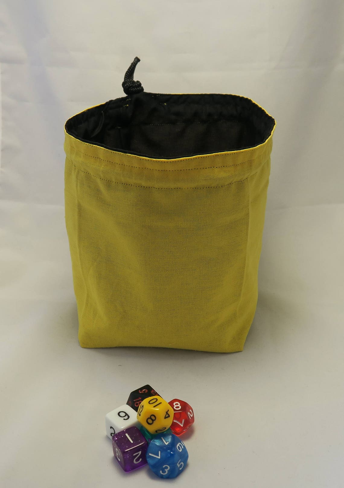 Large Dice Bag - Tile Pouch - Game Bag - Yellow and Black ...
