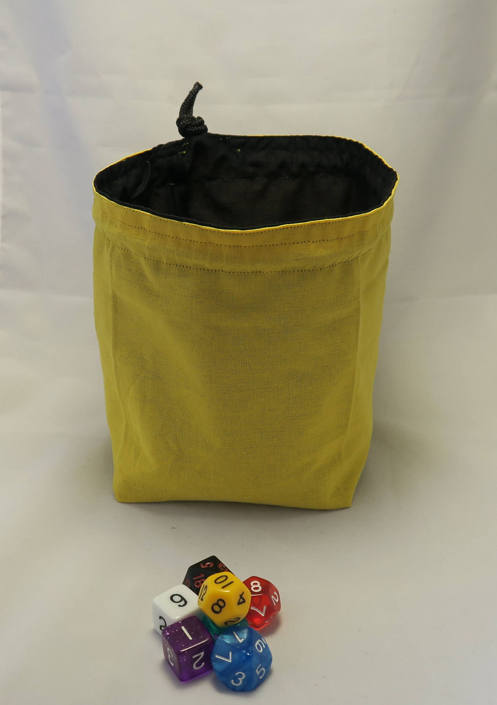 Large Dice Bag - Tile Pouch - Game Bag - Yellow and Black ...
