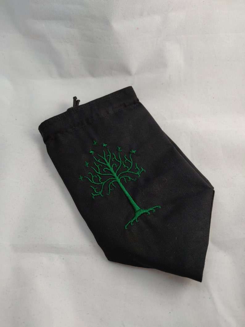 Green Elven Dice Bag Tree of Gondor Tile Pouch - Etsy