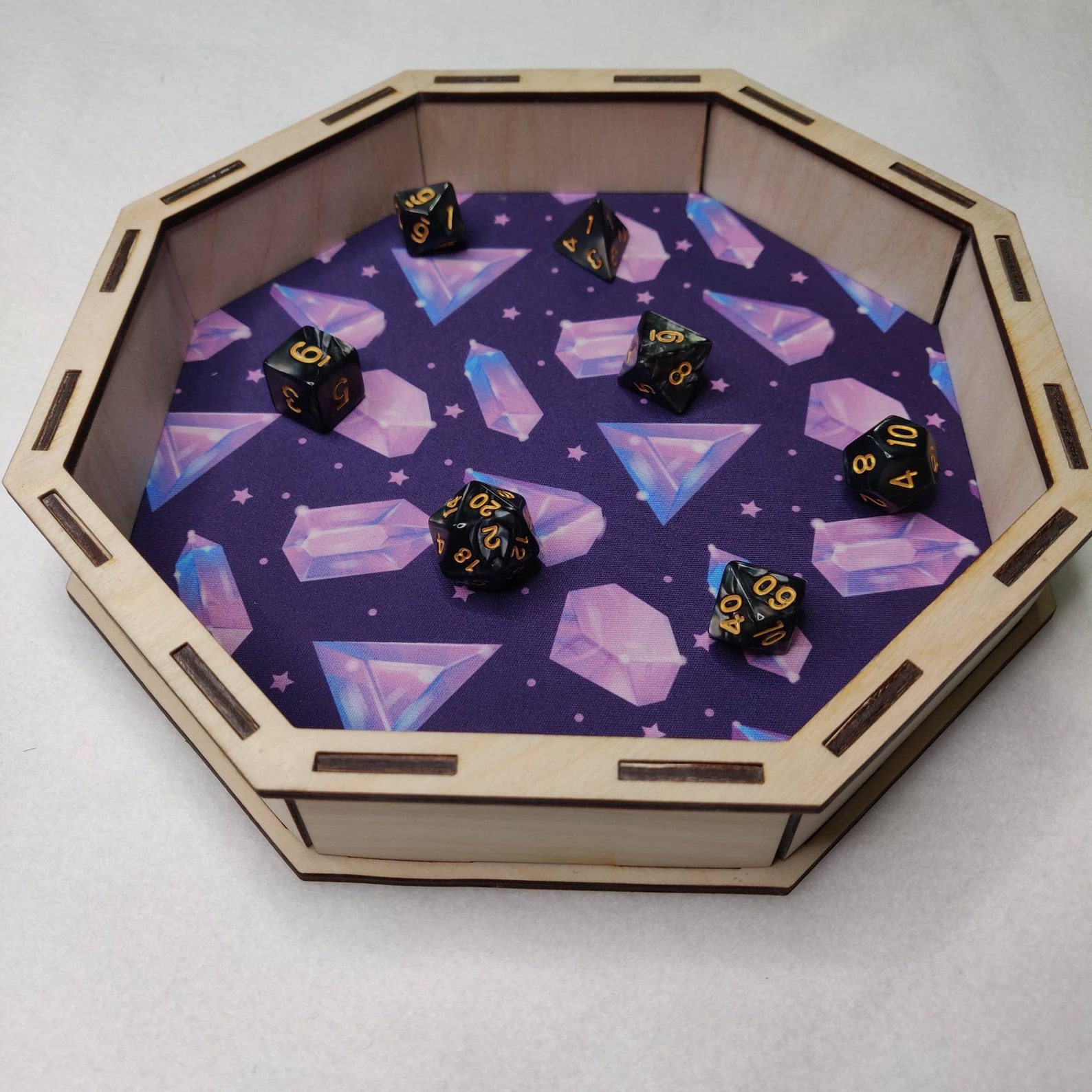 Octagon Dice Tray Crystal Shards Pattern D&D RPG Gaming Dice | Etsy