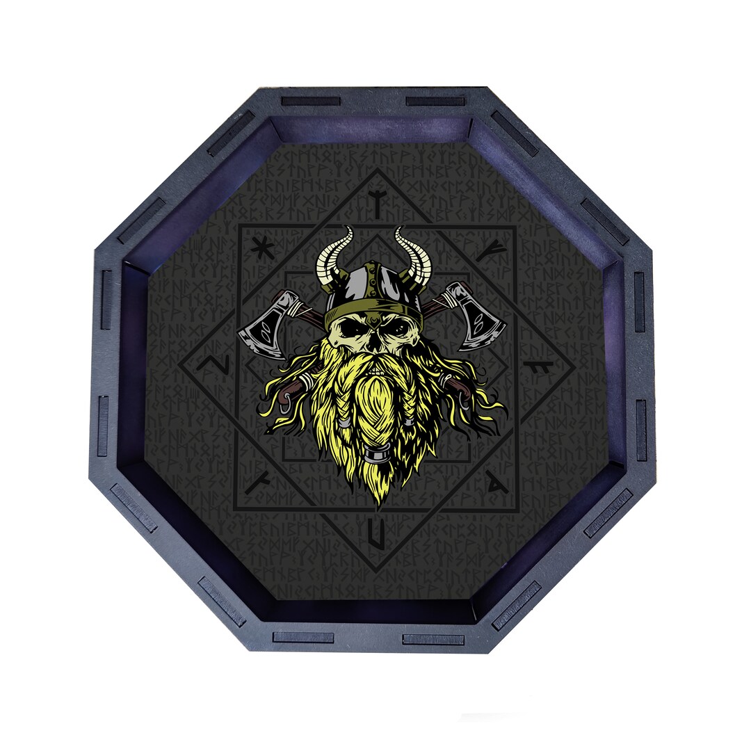 Viking Dice Tray, Scandinavian Warrior Wooden Rolling Tray for D&D ...
