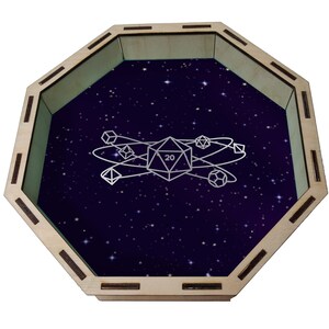 Octagon Dice Tray, Dice Orbit Solar System D&D Gaming Dice Box, Printed ...