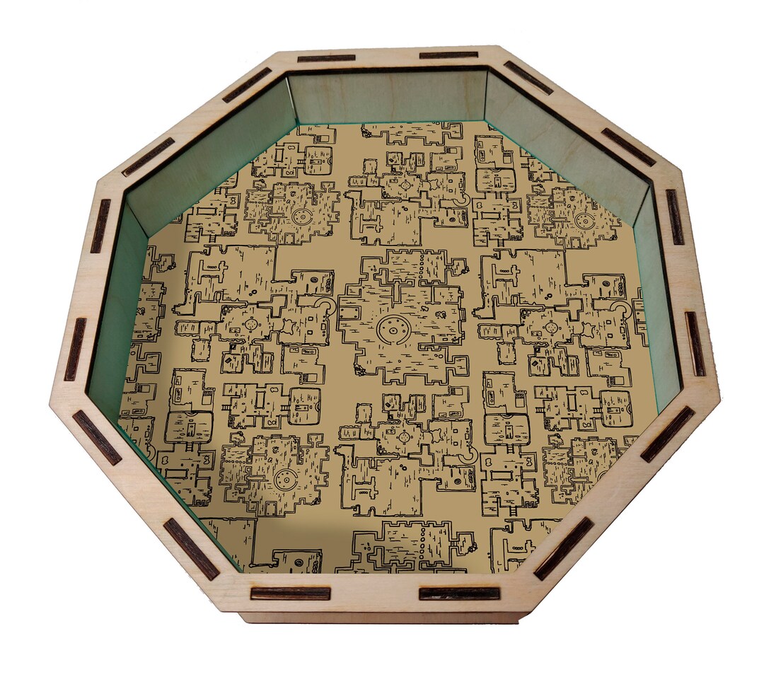 Dungeon Map Dice Rolling Tray: Wooden Octagon Tabletop Gaming - Etsy