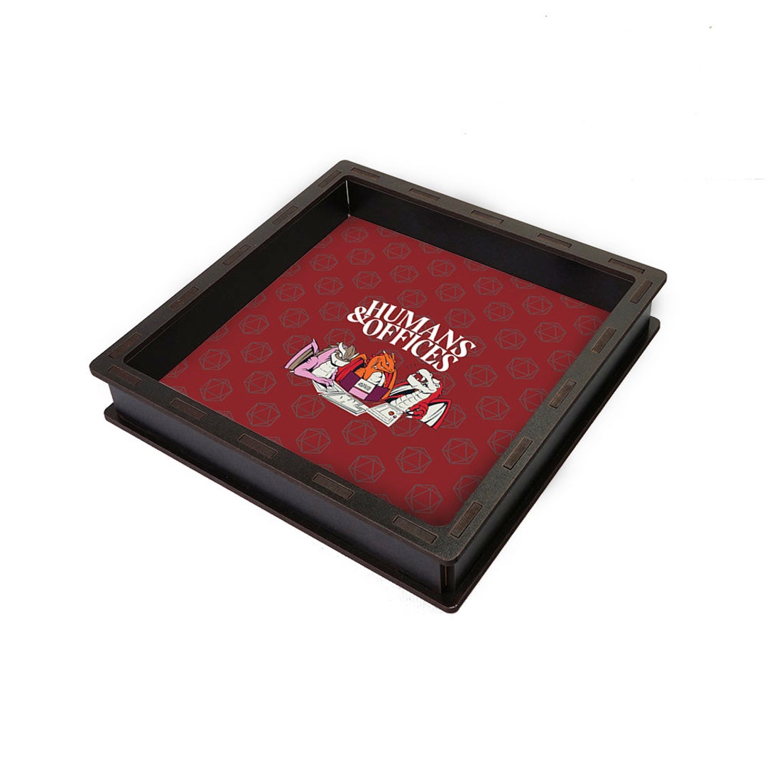 Humans and Offices Dice Tray, Dnd Gaming Dice Box, Black Wooden Dice ...