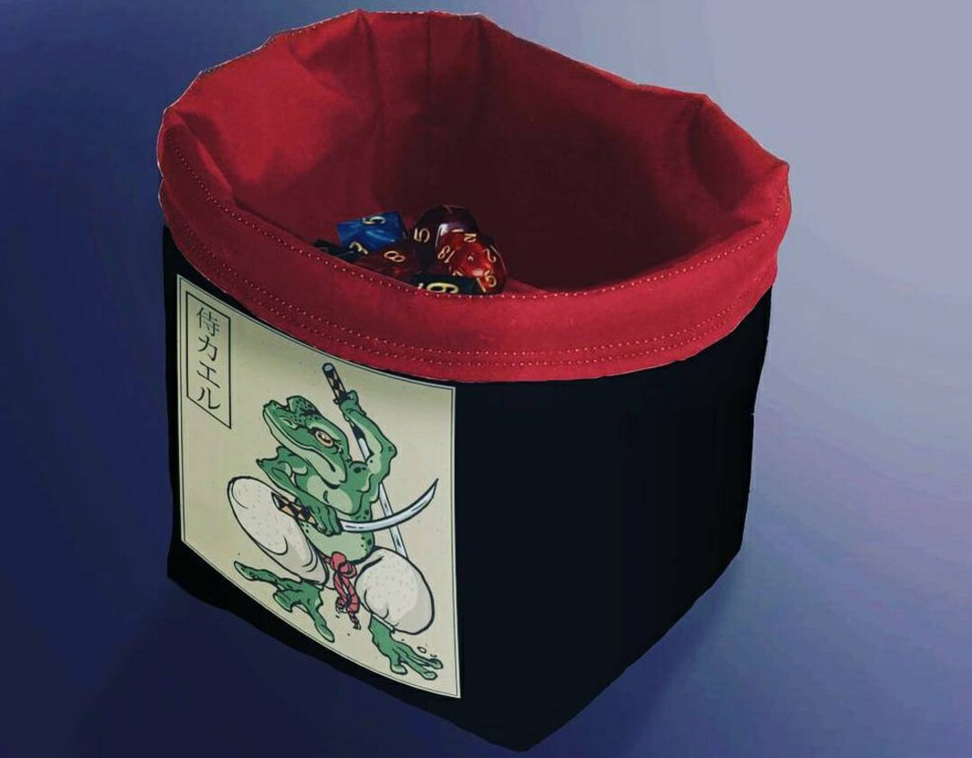 Samurai Frog Dice Bag, Tile Pouch, Bag of Holding, Treasure Nest, Board ...