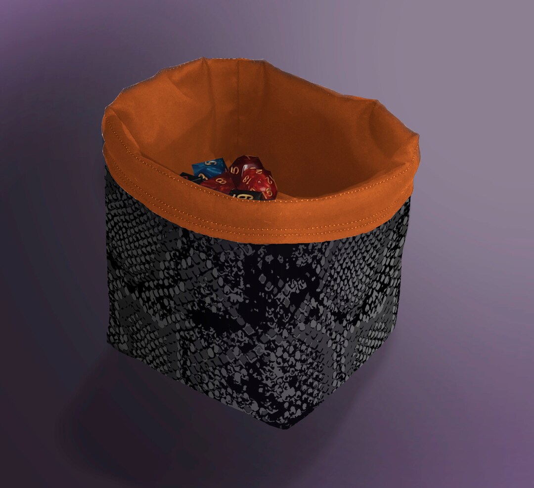 Snakeskin Effect Dice Bag, Snake Storage Bag, Animal Print Bag of ...
