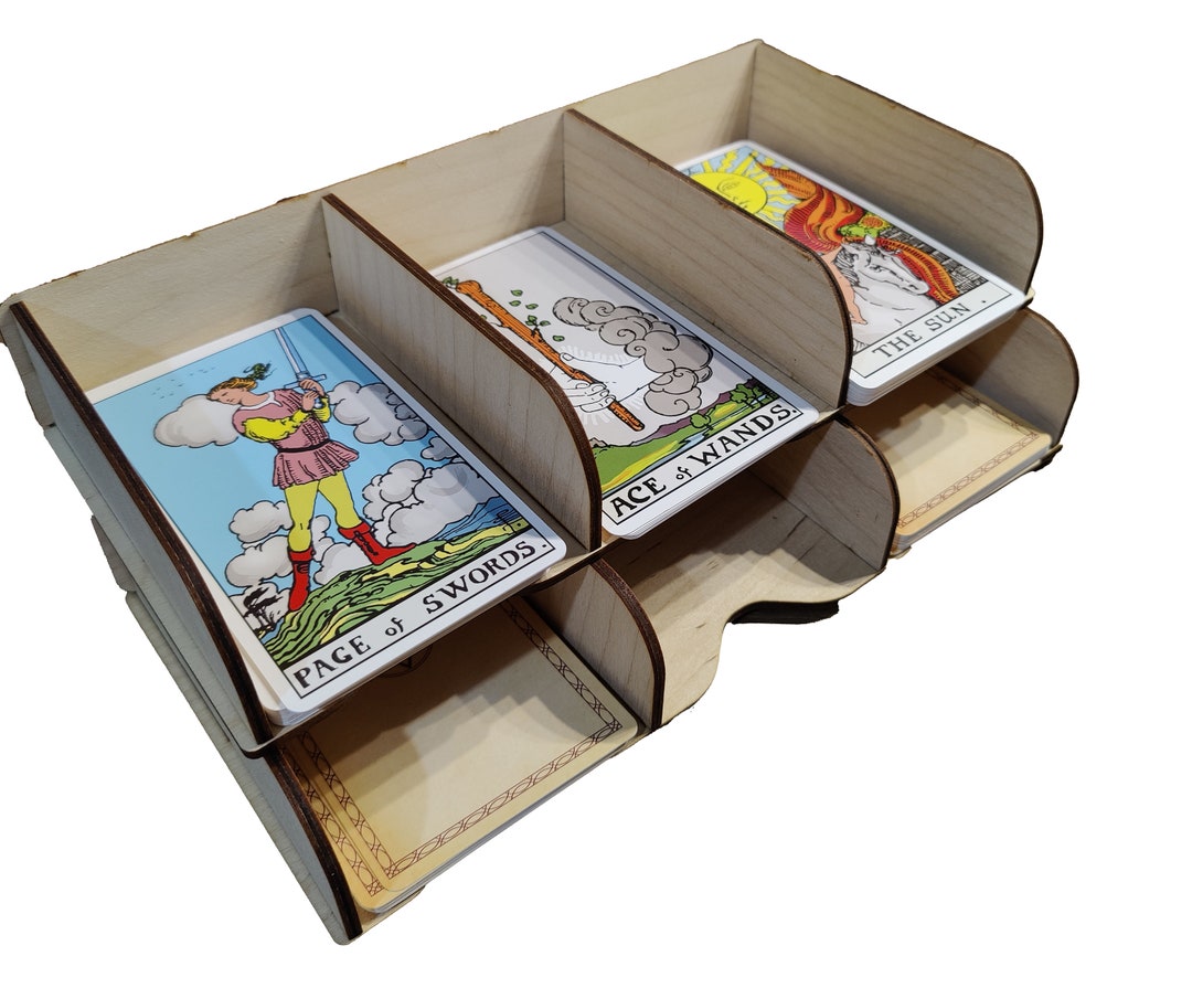 Tarot Card Wooden Card Organiser for Tarot Cards Size, Wooden Card ...