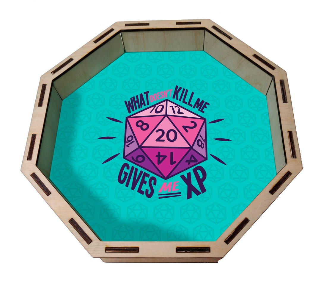 Octagon Dice Tray, D20 XP Gaming Pattern D&D RPG Gaming Dice Box ...