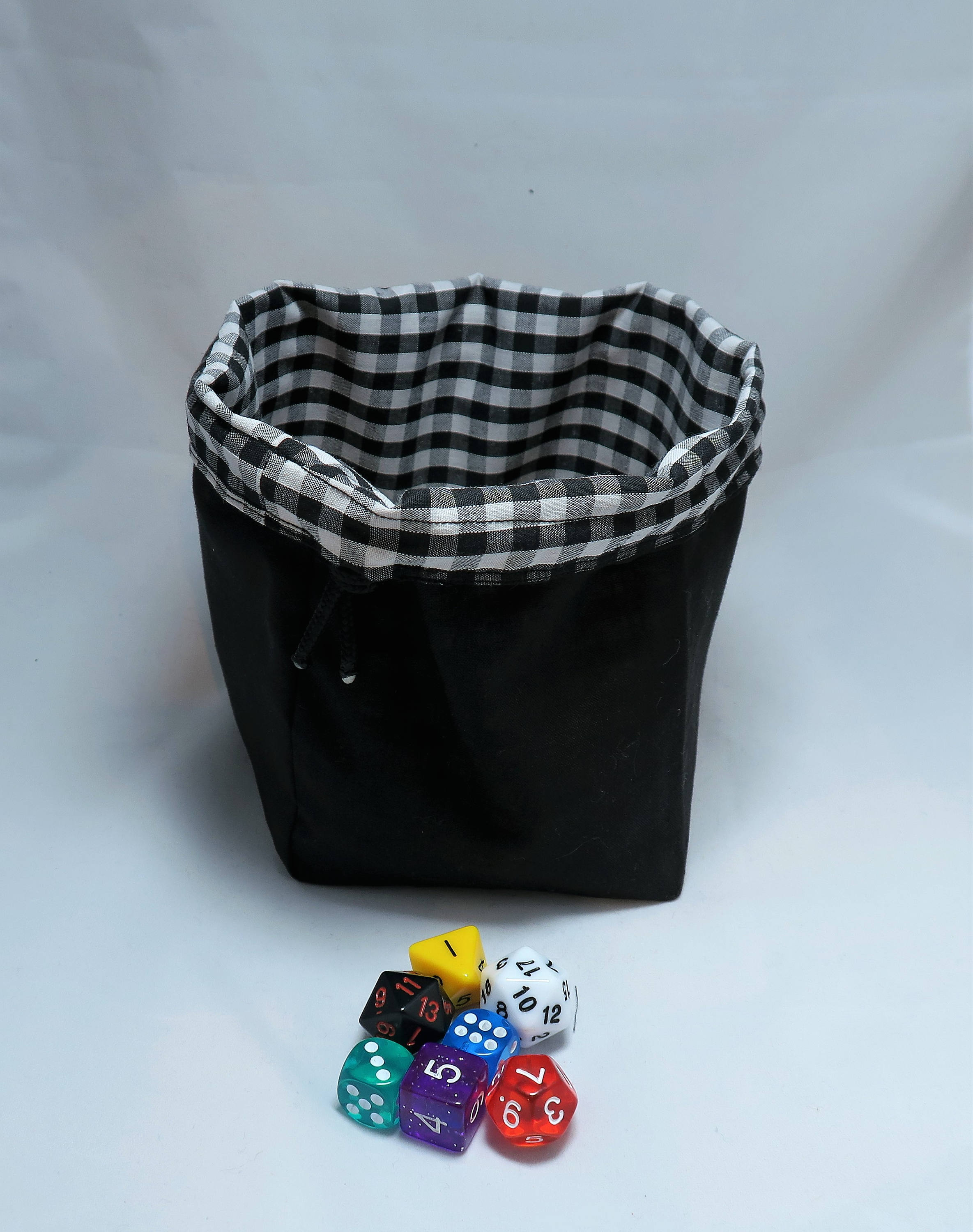 Square Black and White Check Dice Bag Freestanding D&D Bag of - Etsy UK