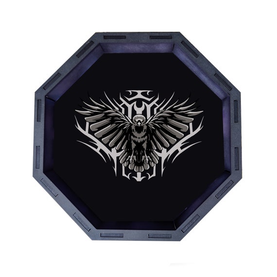Tribal Nordic Raven Crow Dice Tray Octagon Games Tray Large - Etsy