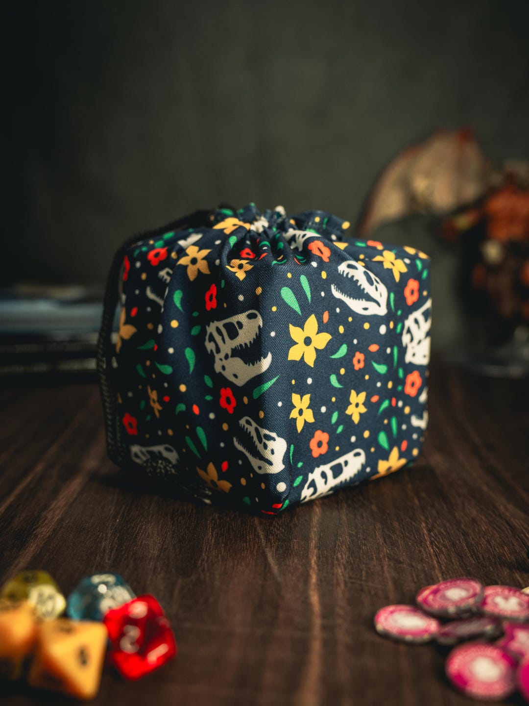 Dinosaur Dice Bag: Fossil Print D&D Game Storage - Etsy UK