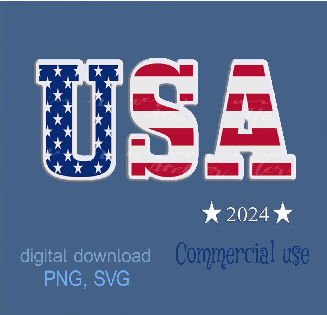 USA Flag 2024 Svg & PNG Files - Etsy
