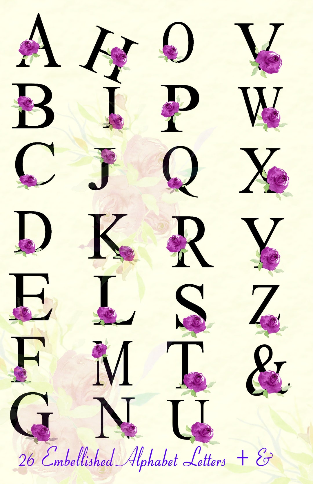 Embellished Alphabet Letters, Perfect for Wedding Invitation, Logos ...