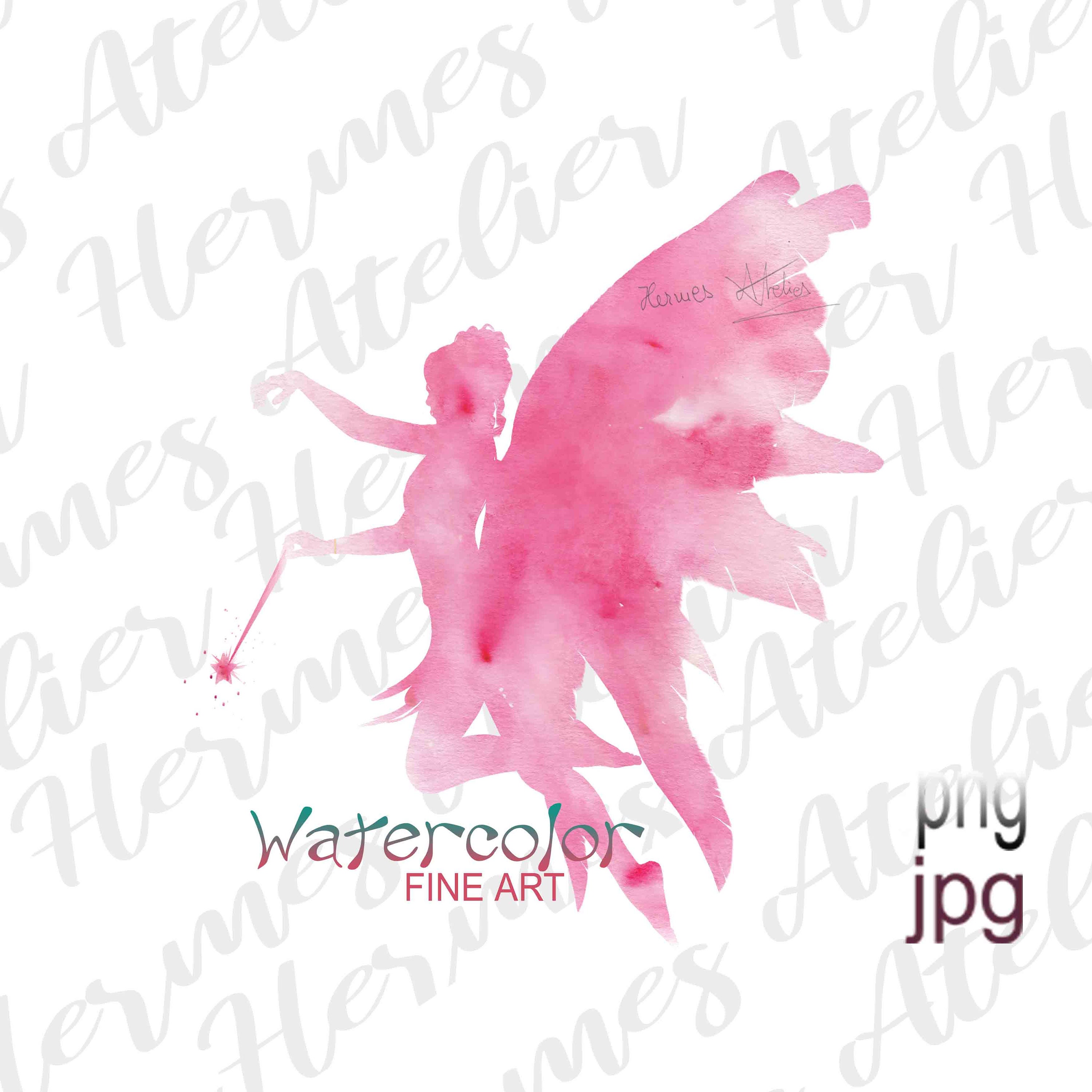 Beautiful Watercolor Fairy Clipart PNGJPG. Clip Art Png. Digital Fairy ...